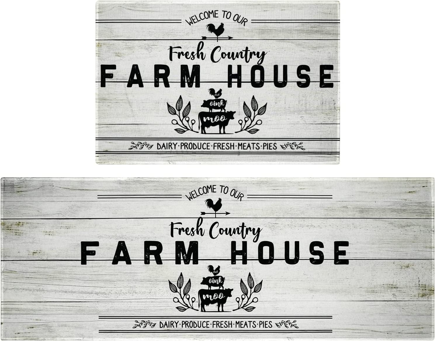 Farmhouse Kitchen Rugs and Mats Style Anti Fatigue for Floor Non Slip ...