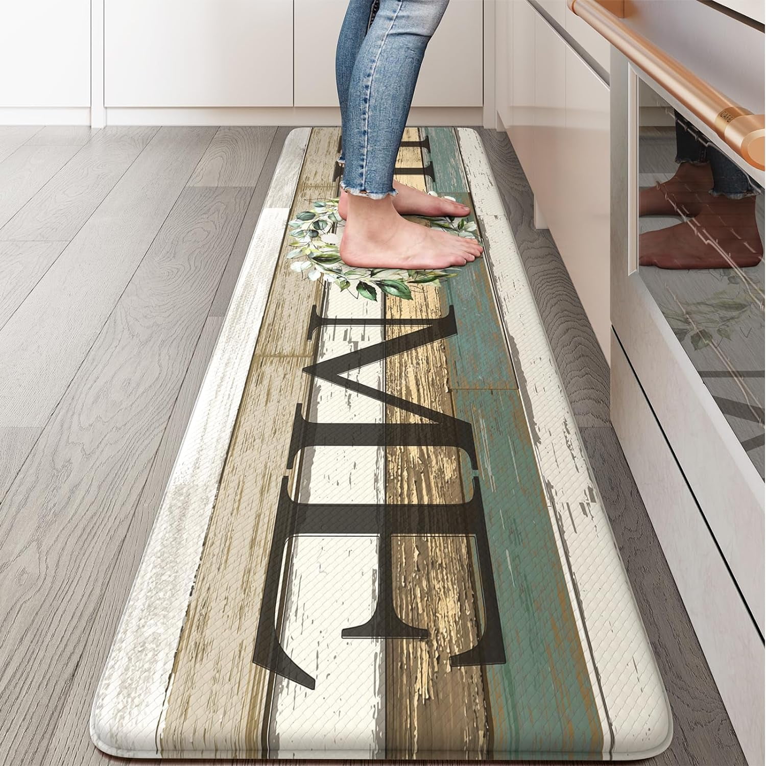 Farmhouse Kitchen Runner Rug,17.3" x 59" Anti Fatigue Kitchen Mats for ...