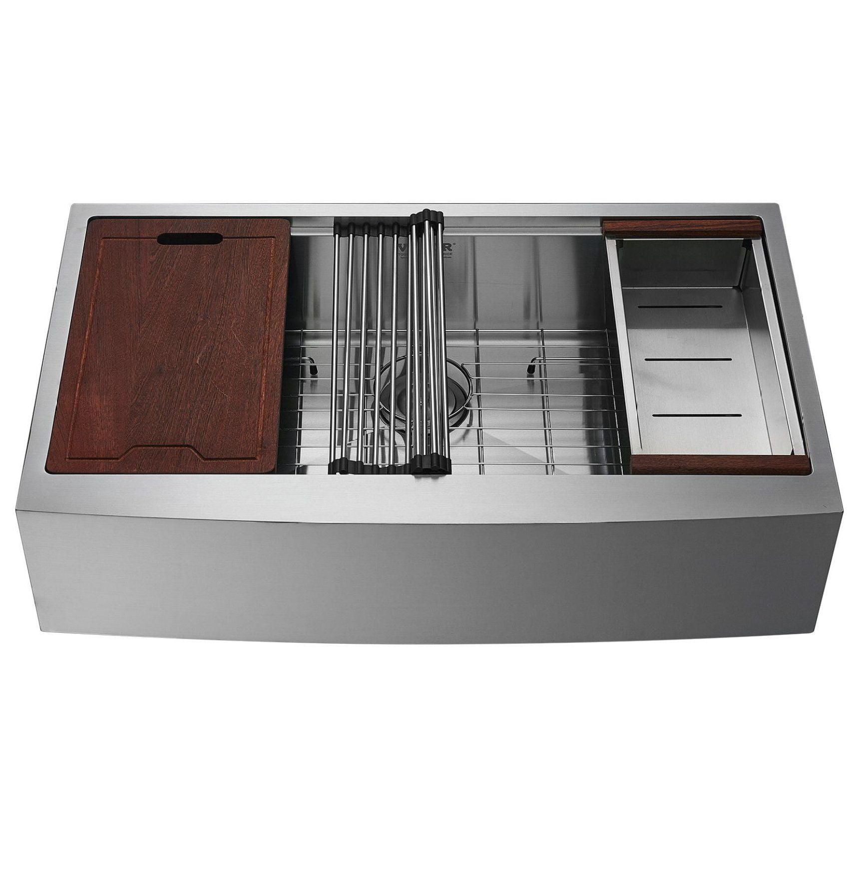 Farmhouse Kitchen Sink 36 Inch, 304 Stainless Steel Drop-In Sink Single ...