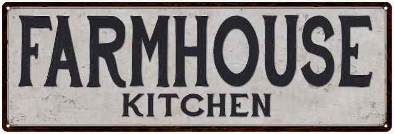 Farmhouse Kitchen Vintage Reproduction Black White 6x18 Metal Sign ...