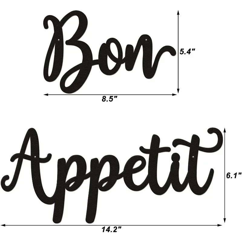 Farmhouse Kitchen Wall Art - Bon Appetit Metal Sign, Enhances the ...