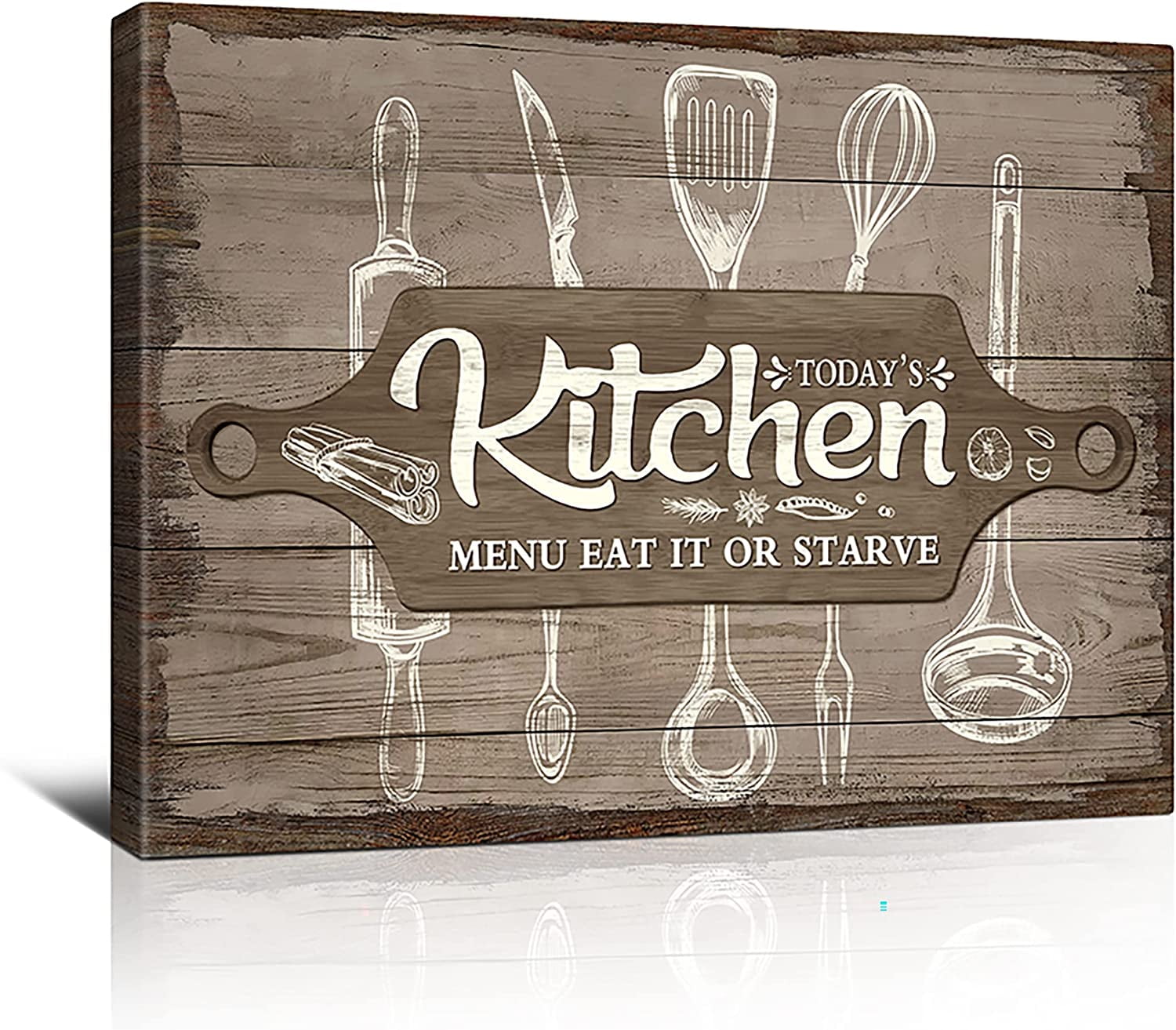 Farmhouse Kitchen Wall Art Country Kitchenware With Sayings Canvas ...