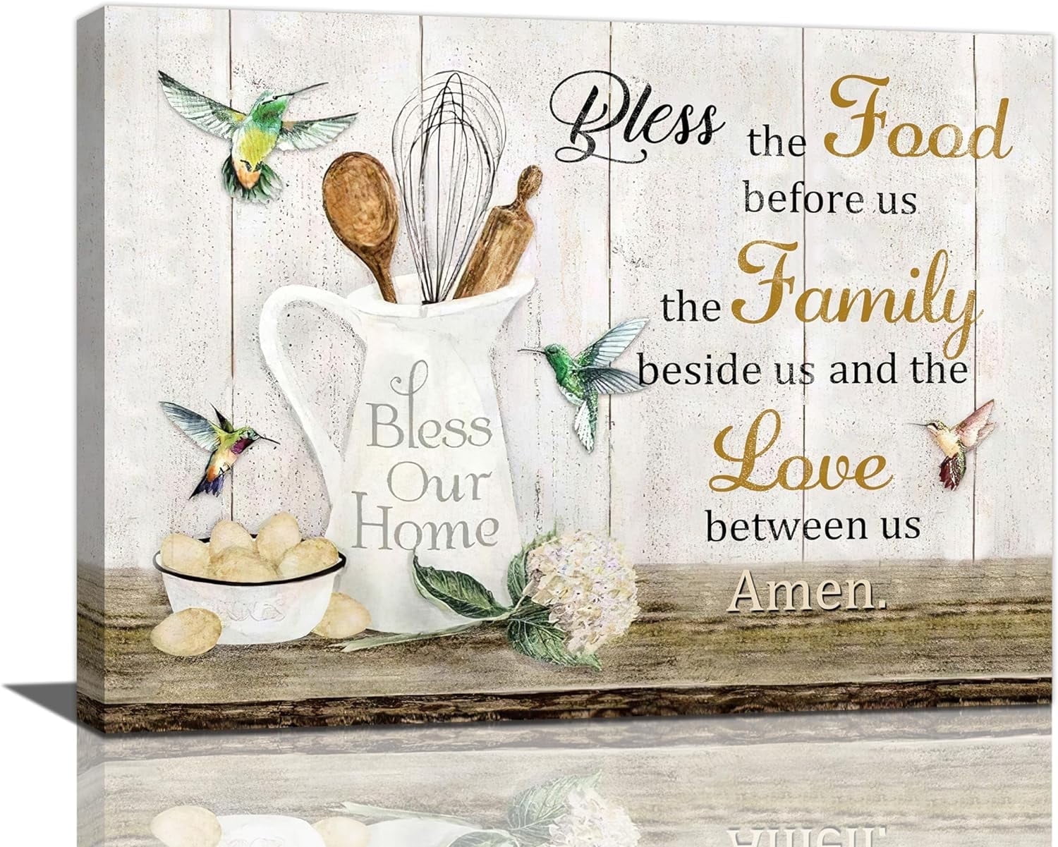 Farmhouse Kitchen Wall Art Rustic Country Kitchen Hummingbirds Pictures ...