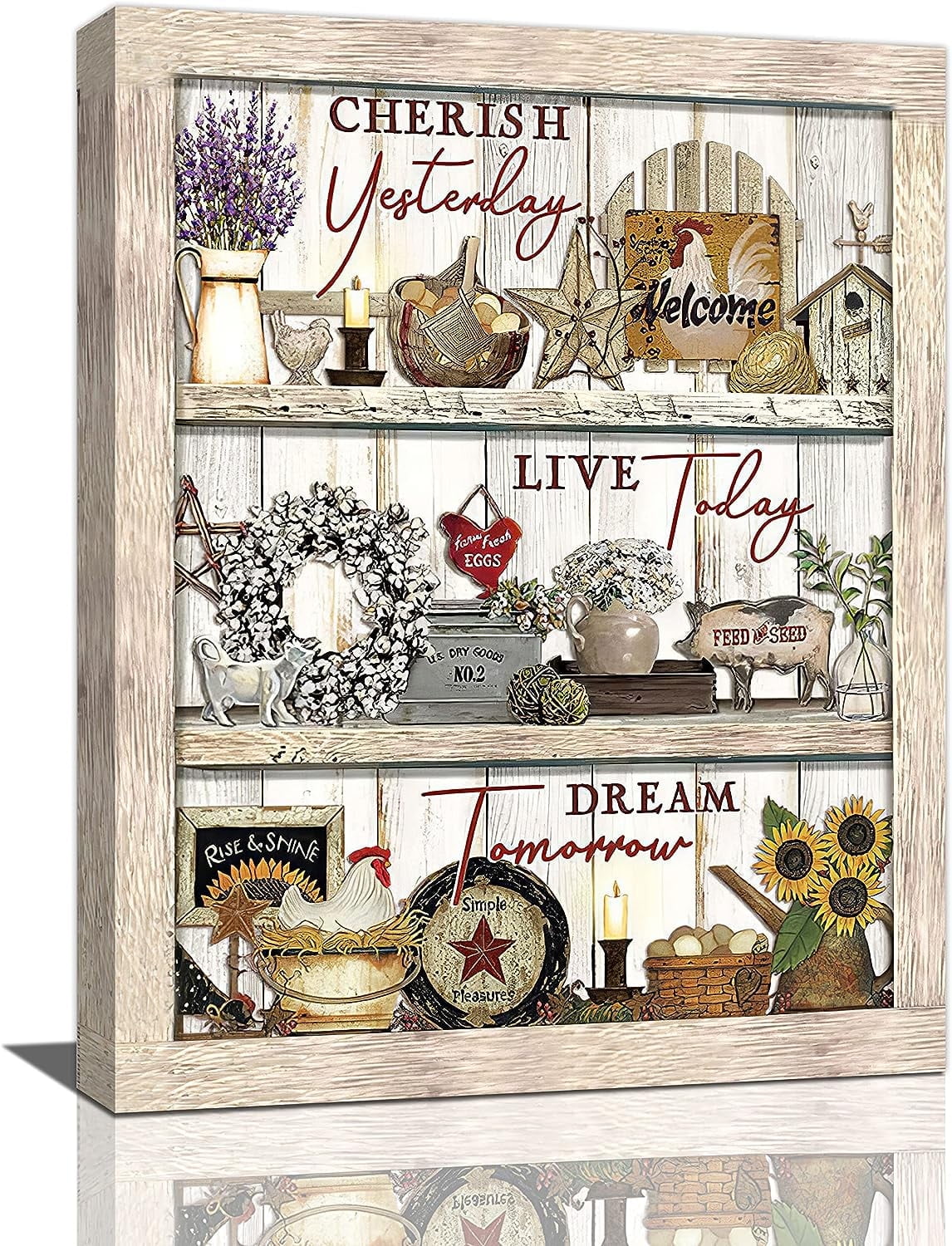 Farmhouse Kitchen Wall Art Rustic Kitchen Pictures For Wall Country ...