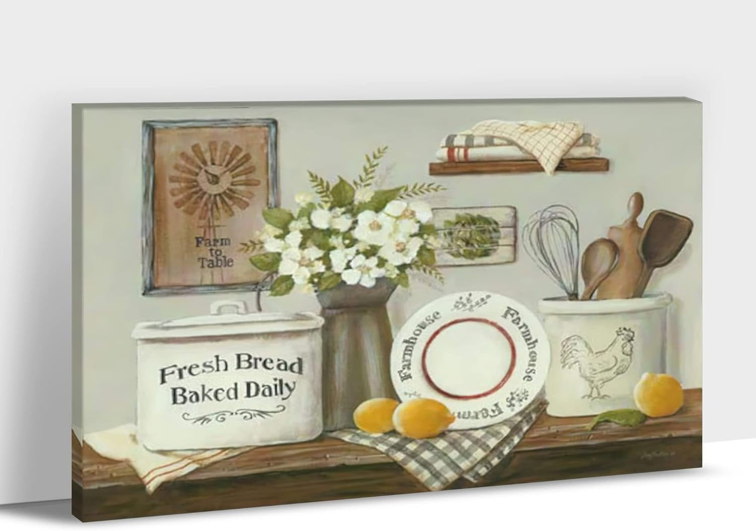 Farmhouse Kitchen Wall Art, Vintage Country Kitchen Pictures Wall Decor ...