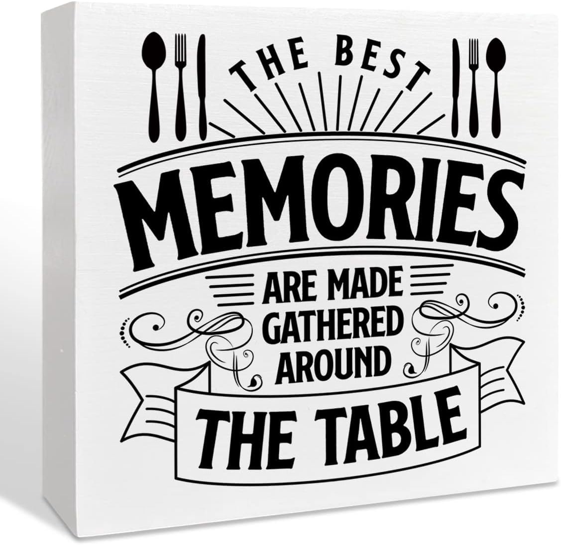 Farmhouse Kitchen Wooden Box Sign, The Best Memories, Inspirational ...