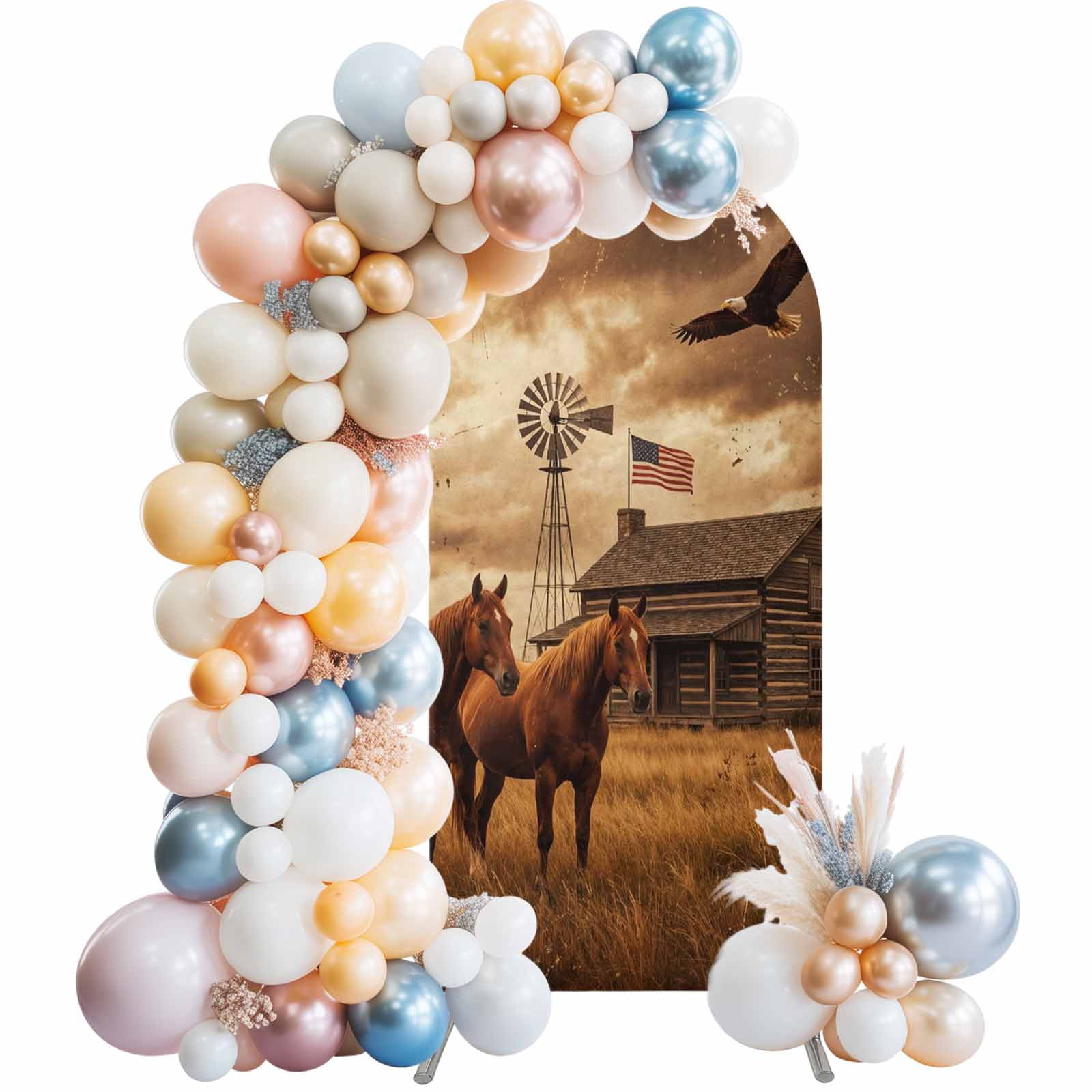 Farmhouse Landscape Arch Backdrop Cover 7.2 FT Western Country Farm ...