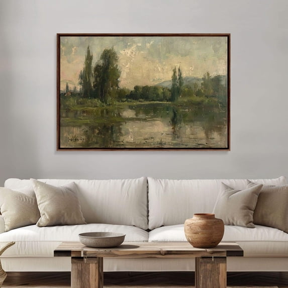 Farmhouse Landscape Colorful Boho Wood Frame Wall Art Poster, Unframed ...