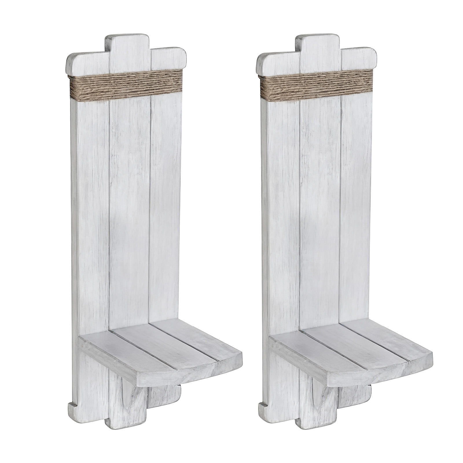Farmhouse Large Wooden Candle Sconce Set of 2 Rustic Wall Holder with ...