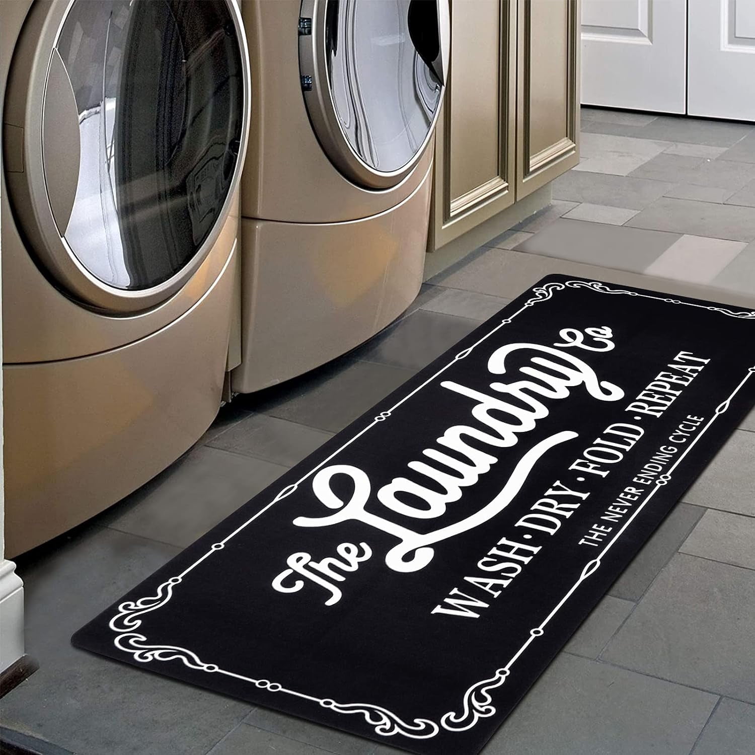 Farmhouse Laundry Room Rug Runner 20"X48" Non Slip Kitchen Rugs and ...