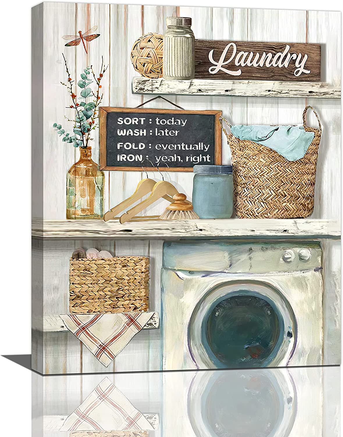 Farmhouse Laundry Room Wall Art Laundry Schedule Funny Rules Wall Decor ...