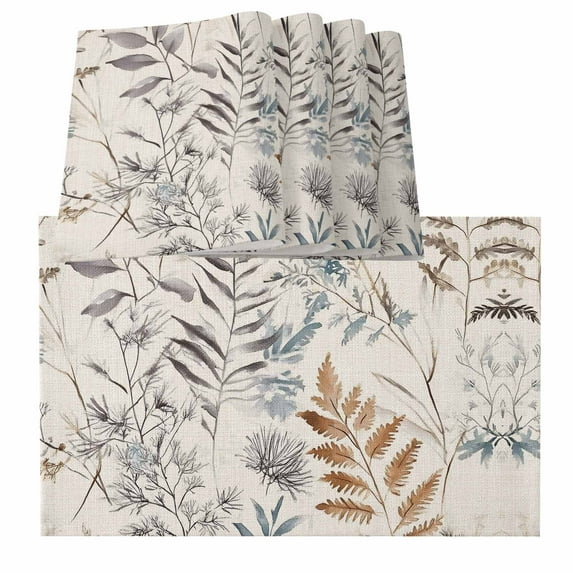 Farmhouse Leaves Placemats for Dinning Table Set of 4, Pastoral Vintage ...