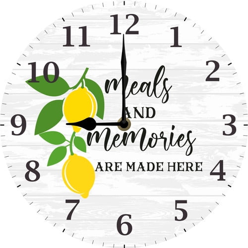 Farmhouse Lemon Clocks, Kitchen Wall Clock, Meals and Memories Are Made ...