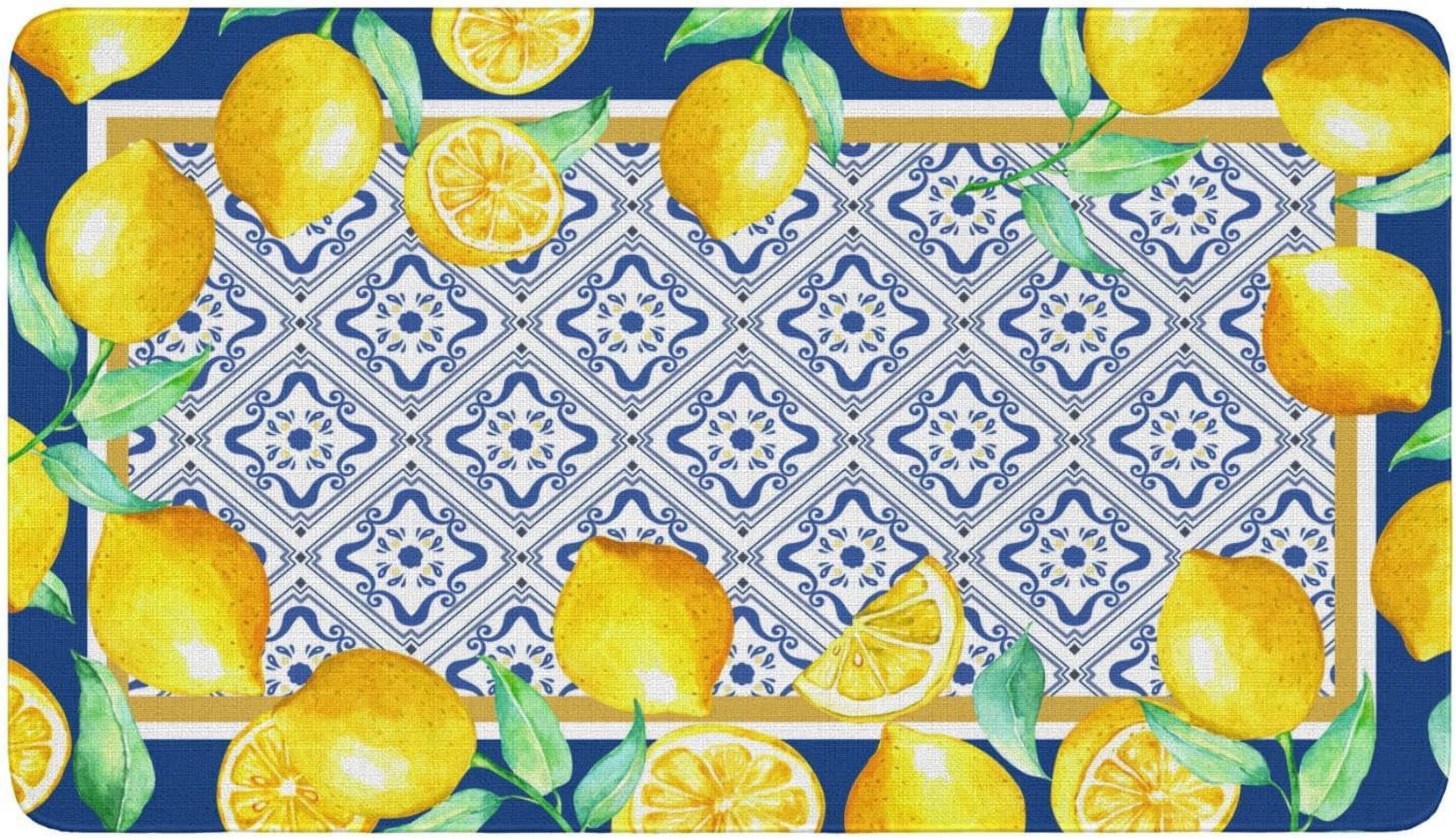 Farmhouse Lemon Kitchen Rugs and Mats 30x17 Inch, Boho Lemon Kitchen ...