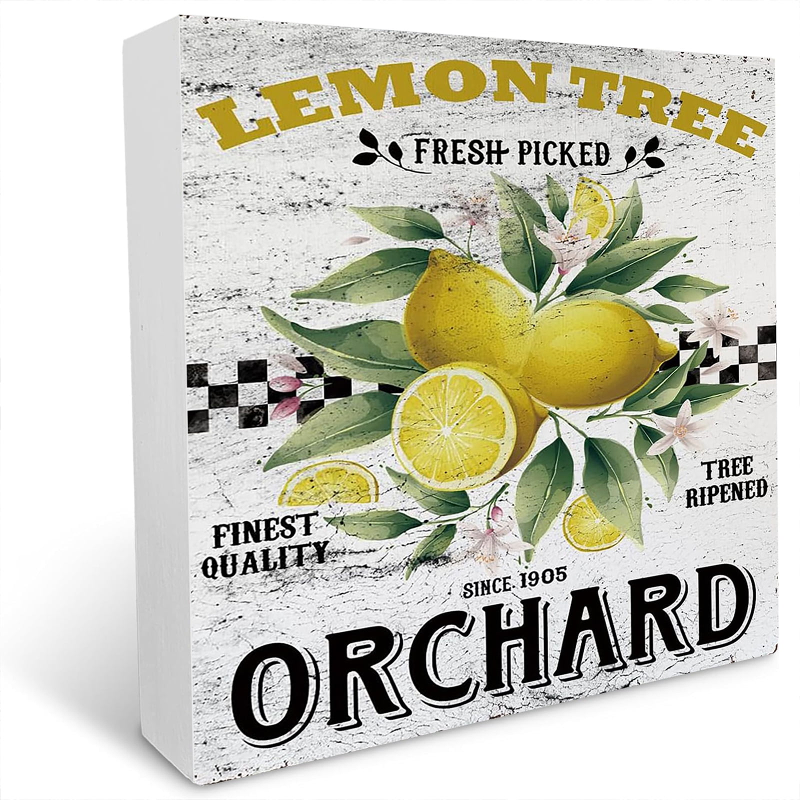 Farmhouse Lemon Tree Orchard Wooden Box Sign Lemon Tree Wood Block ...