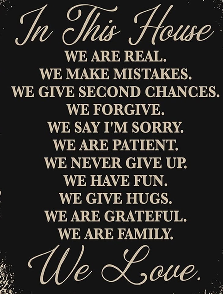 Farmhouse Living Room Home Decor Wall Art, Inspirational Family Quote ...