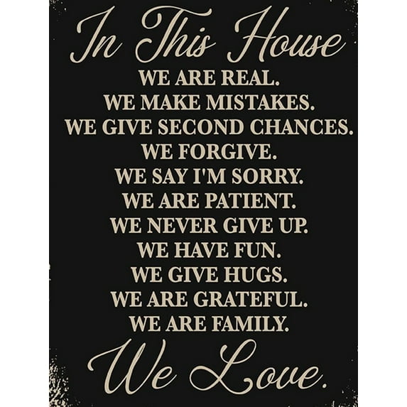 Farmhouse Living Room Home Decor Wall Art, Inspirational Family Quote ...