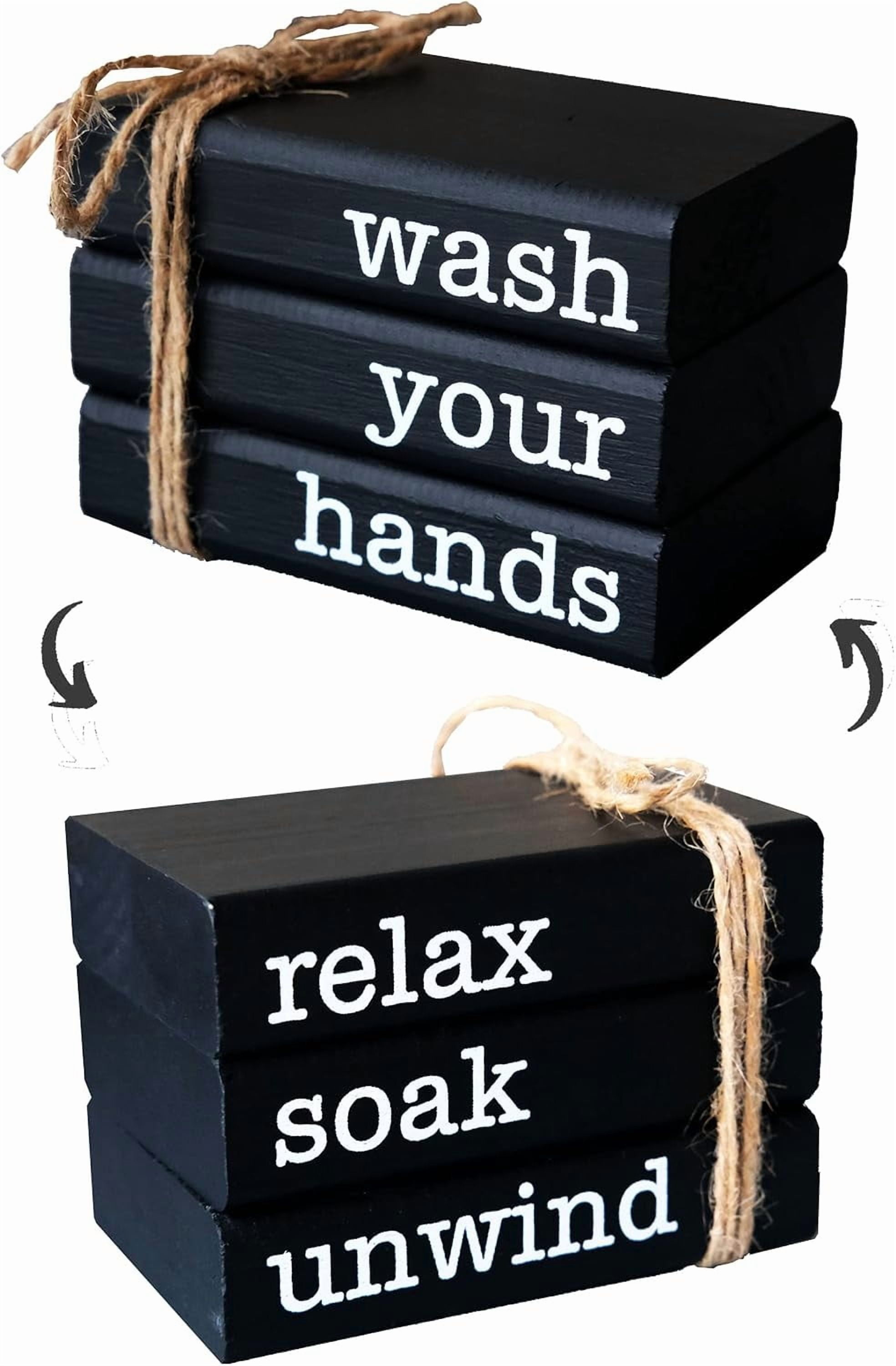 Farmhouse Mini Book Stack for Bathroom Decor Accessories Half Bath ...