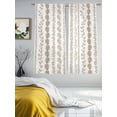 Farmhouse Monstera Leaf Seamless Chiffon Sheer Curtains 63 Inches Long ...
