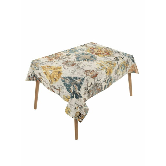 Farmhouse Morocco Table Cloth, Boho Abstract Shabby Texture Art ...