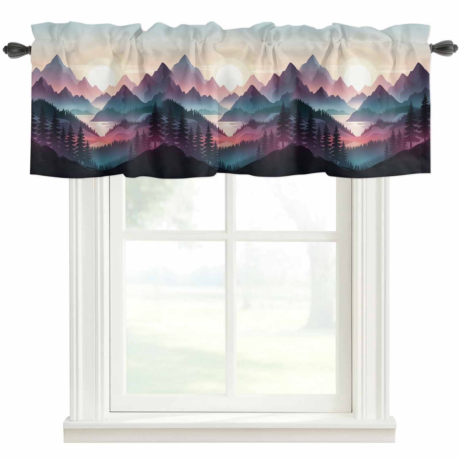Farmhouse Mountain Farmhouse Short Window Curtain Valances, Country ...