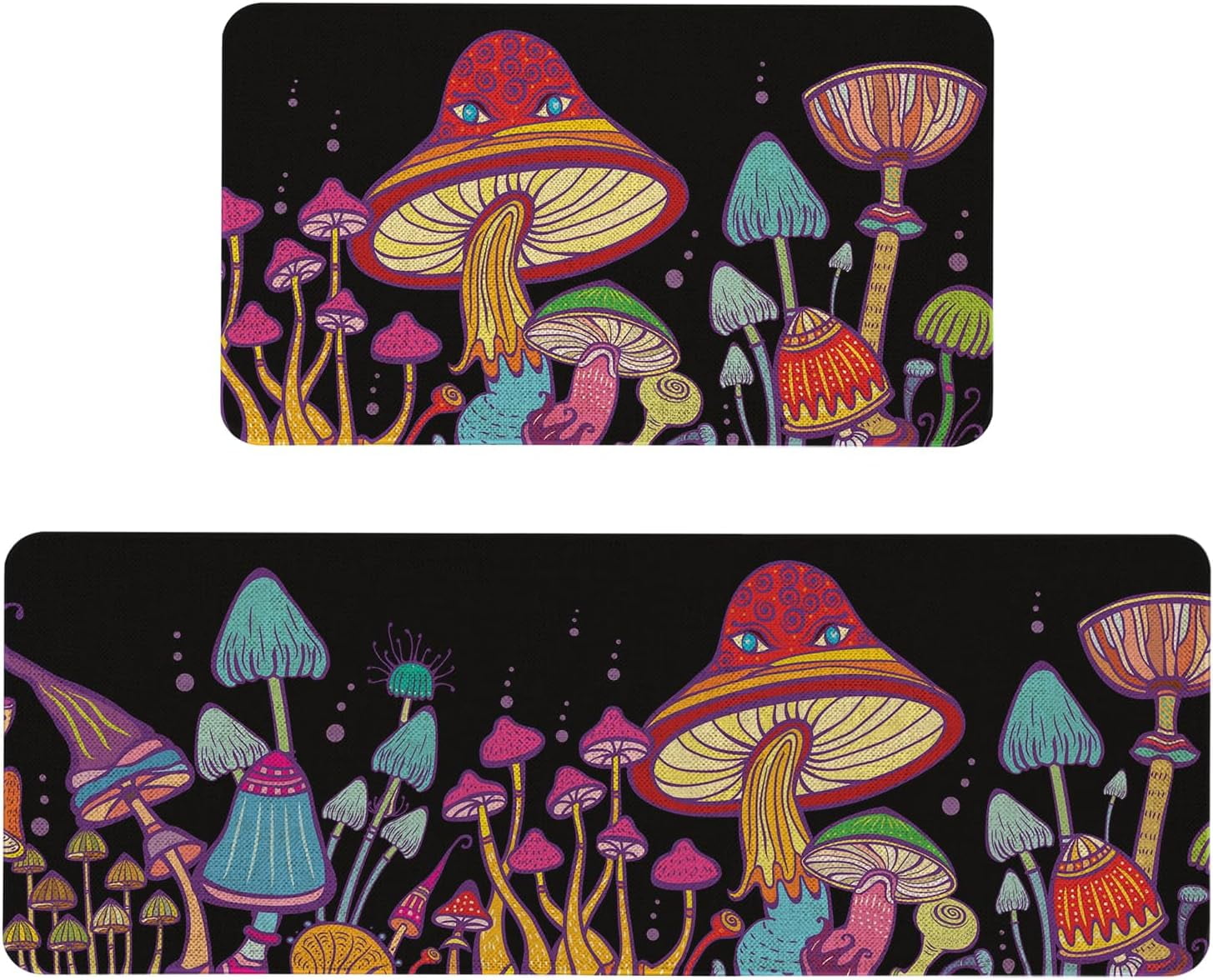 Farmhouse Mushroom Kitchen Rugs and Mats Set of 2, Mushroom Kitchen Rug ...