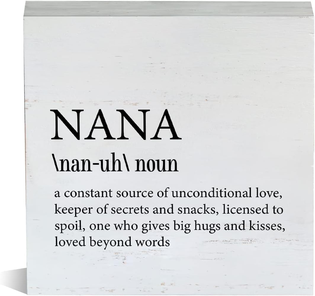 Farmhouse Nana Word Wooden Box Sign Rustic Style Nana Definition Wood ...