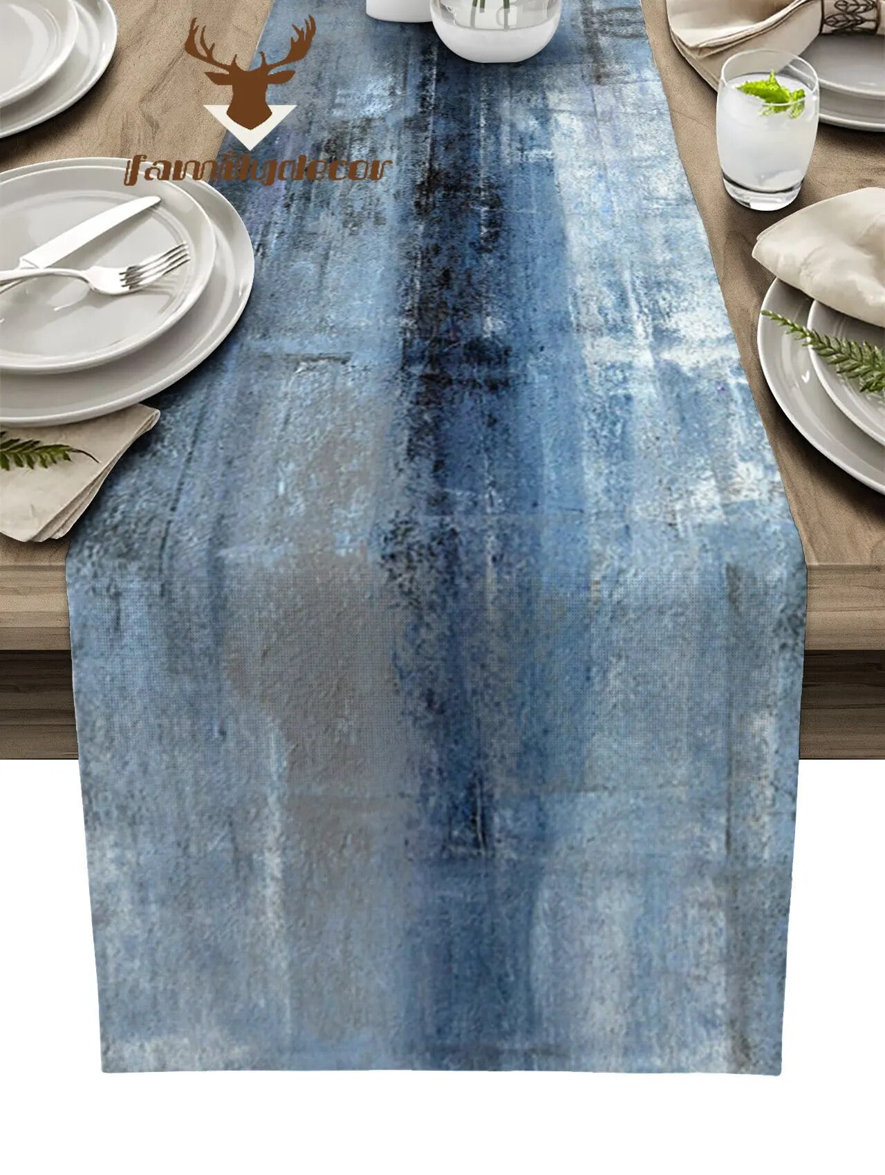 Farmhouse Oil Painting Texture Abstract Art Table Runner Home Wedding ...