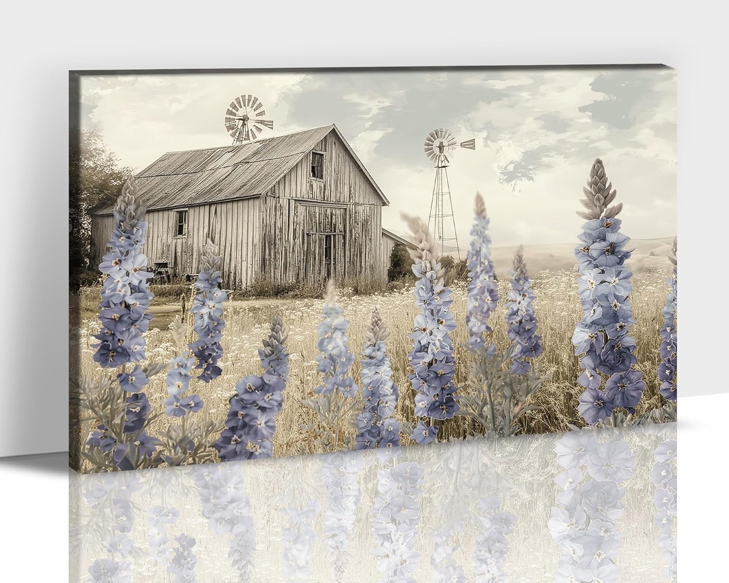 Farmhouse Old Truck Wall Art Home Farmhouse Decor, Blue Truck Canvas ...