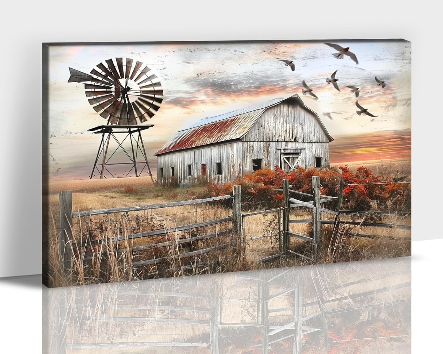 Farmhouse Old Truck Wall Art Home Farmhouse Decor, Blue Truck Canvas ...