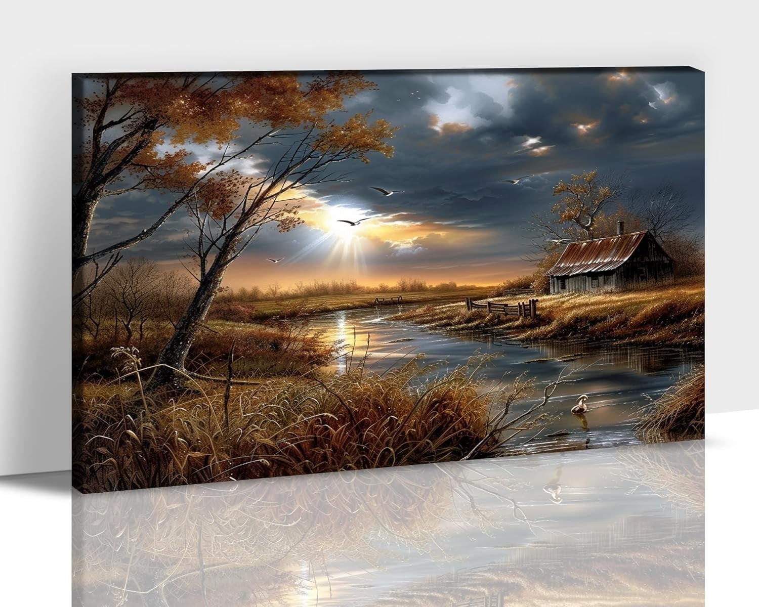 Farmhouse Old Truck Wall Art Home Farmhouse Decor, Blue Truck Canvas ...