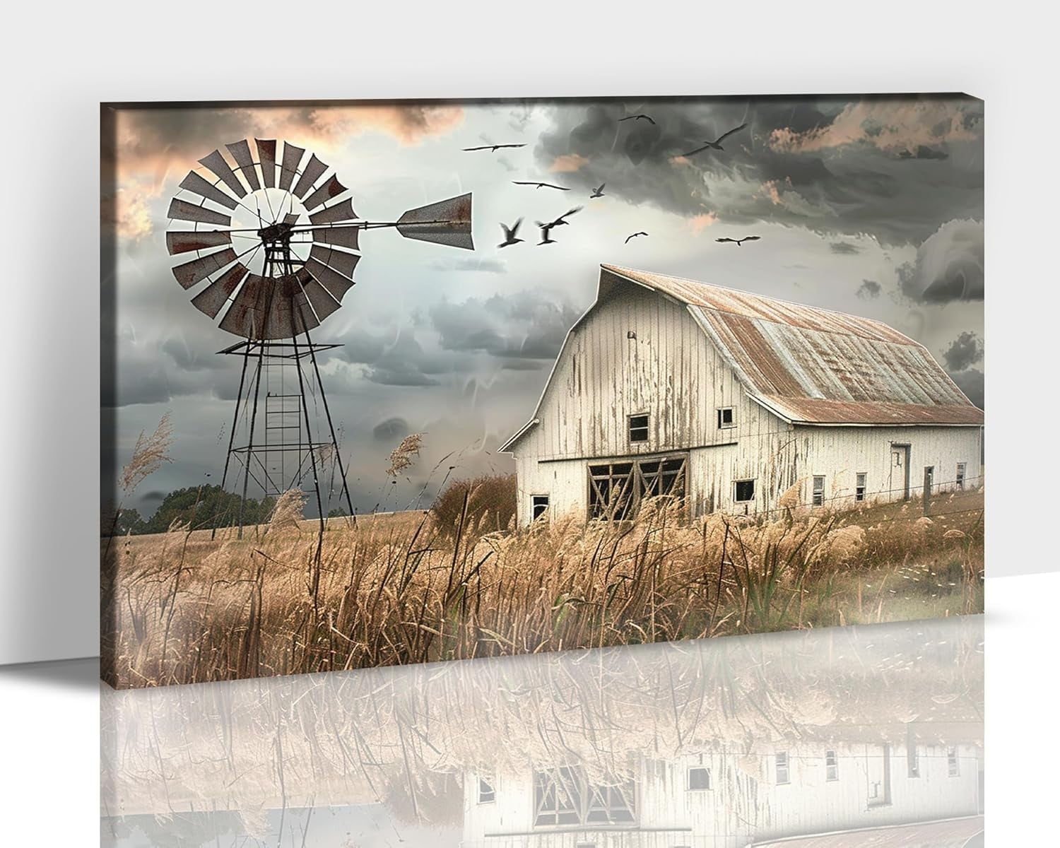 Farmhouse Old Truck Wall Art Home Farmhouse Decor, Blue Truck Canvas ...