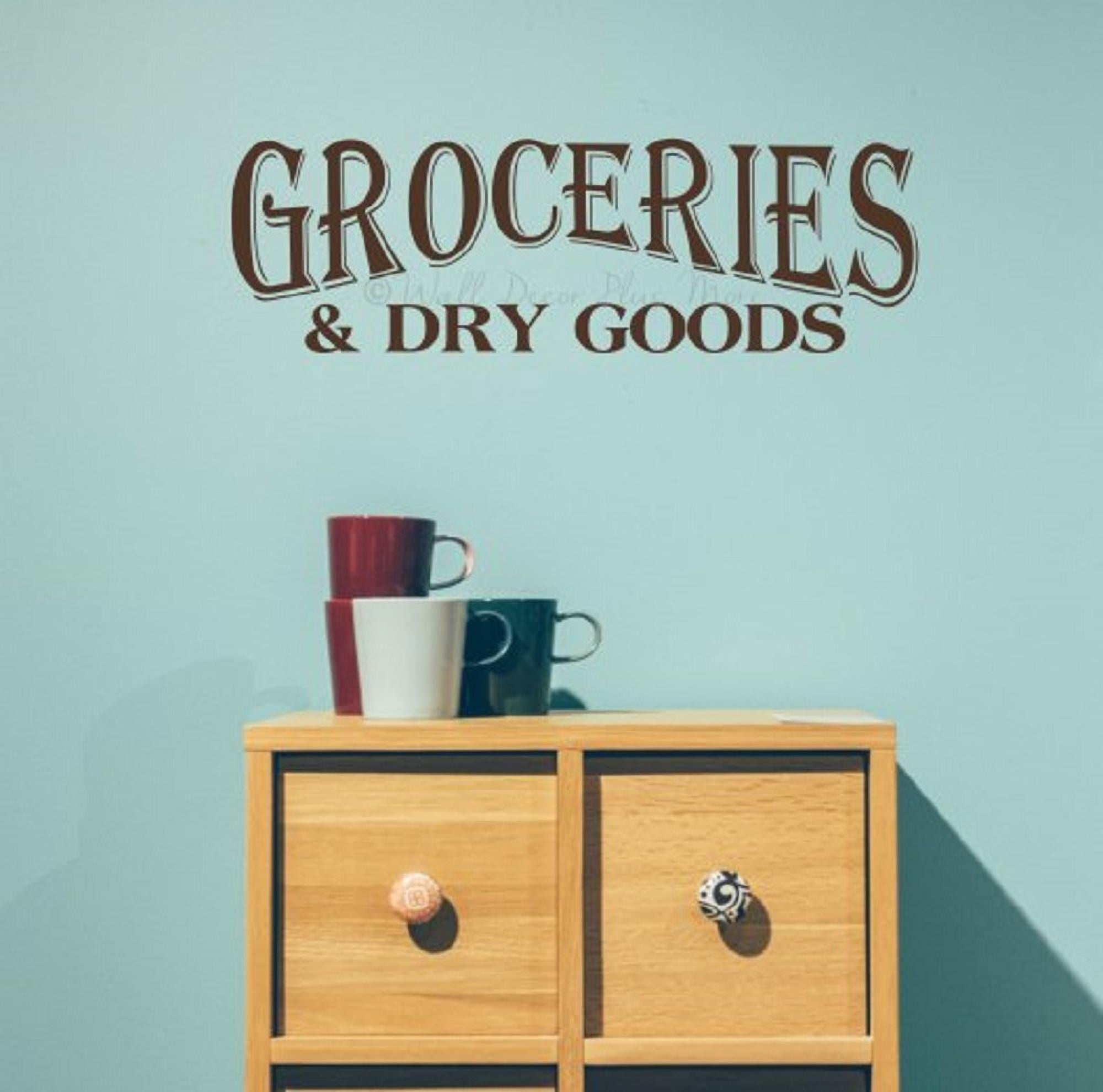 Farmhouse Pantry Kitchen Decor Sticker Groceries & Dry Goods Wall Decal ...