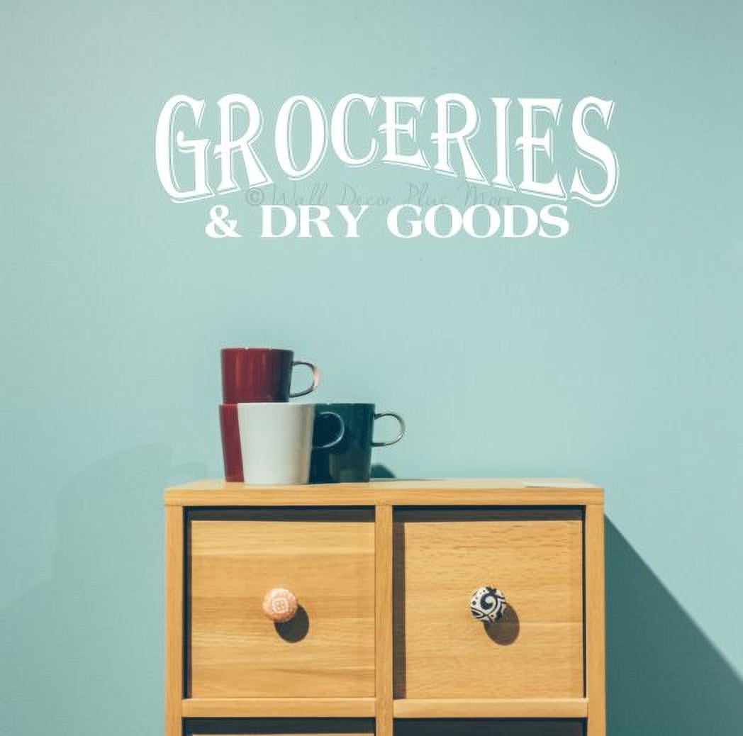 Farmhouse Pantry Kitchen Decor Sticker Groceries & Dry Goods Wall Decal ...