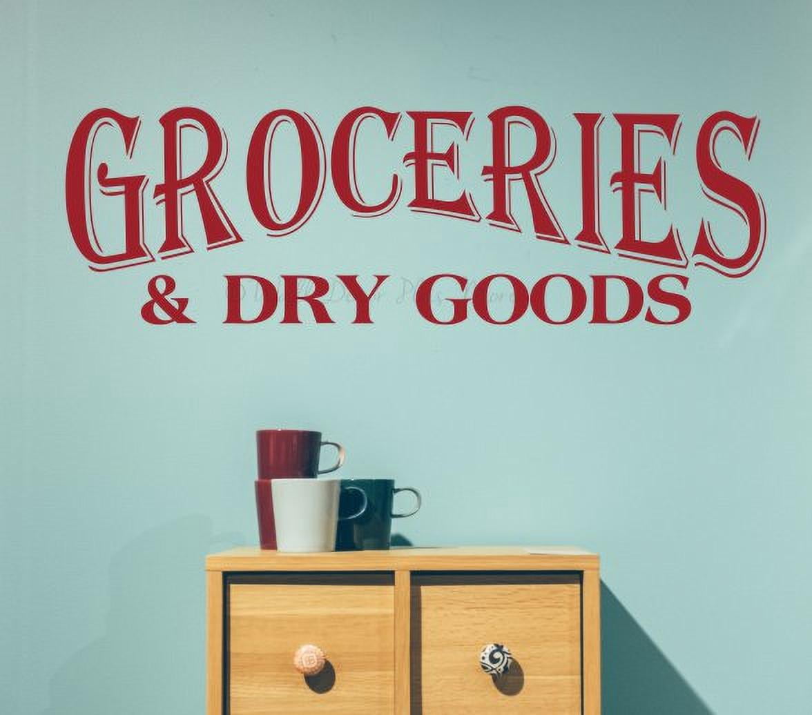 Farmhouse Pantry Kitchen Decor Sticker Groceries & Dry Goods Wall Decal ...
