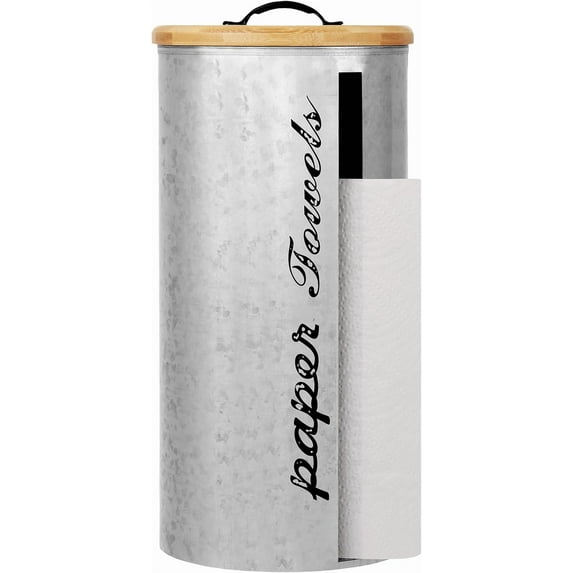 Farmhouse Paper Towel Holder Covered Metal Rustic Countertop Paper ...