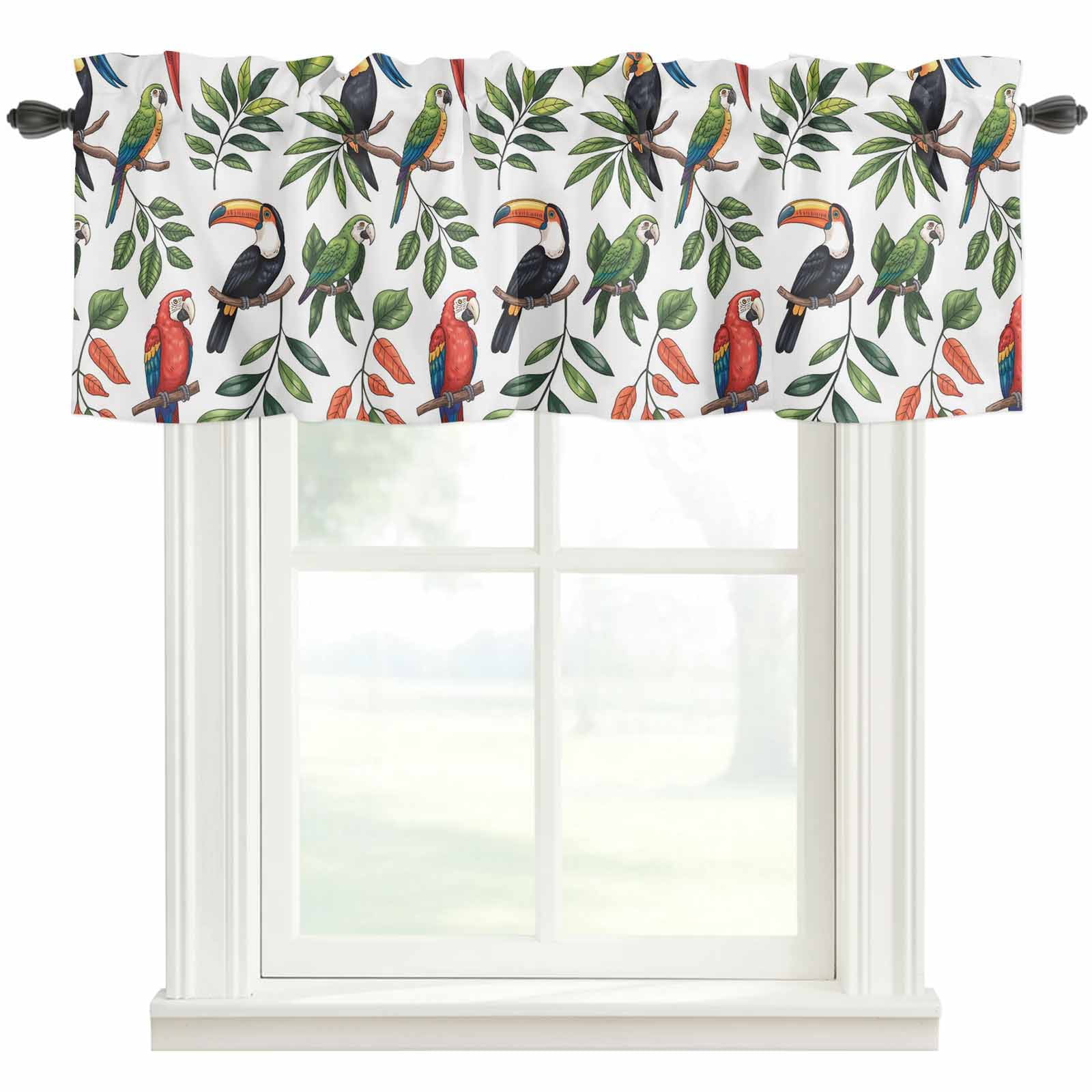 Farmhouse Parrots Farmhouse Short Window Curtain Valances, Spring ...