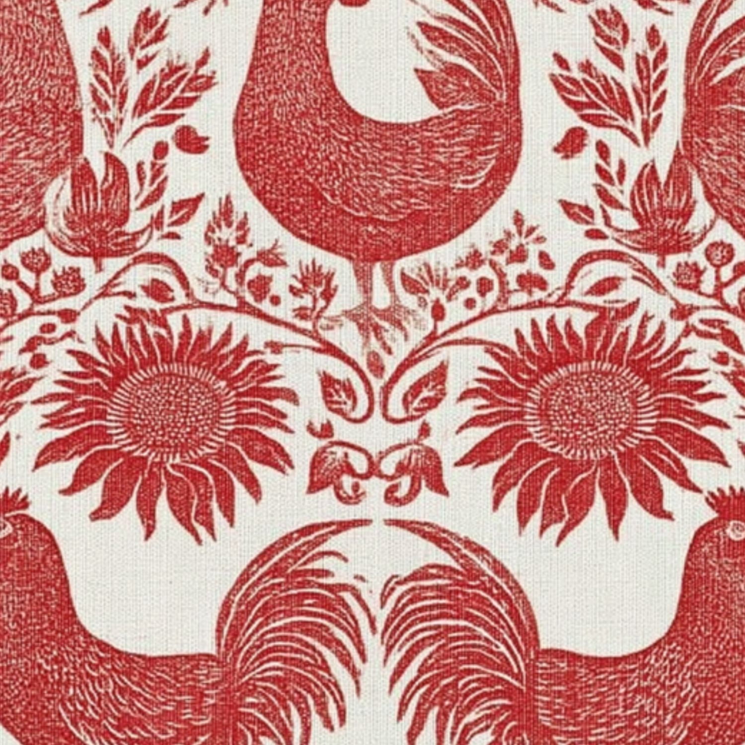 Farmhouse Peel and Stick Wallpaper 23.6in x 9.8ft Red Rooster Sunflower ...