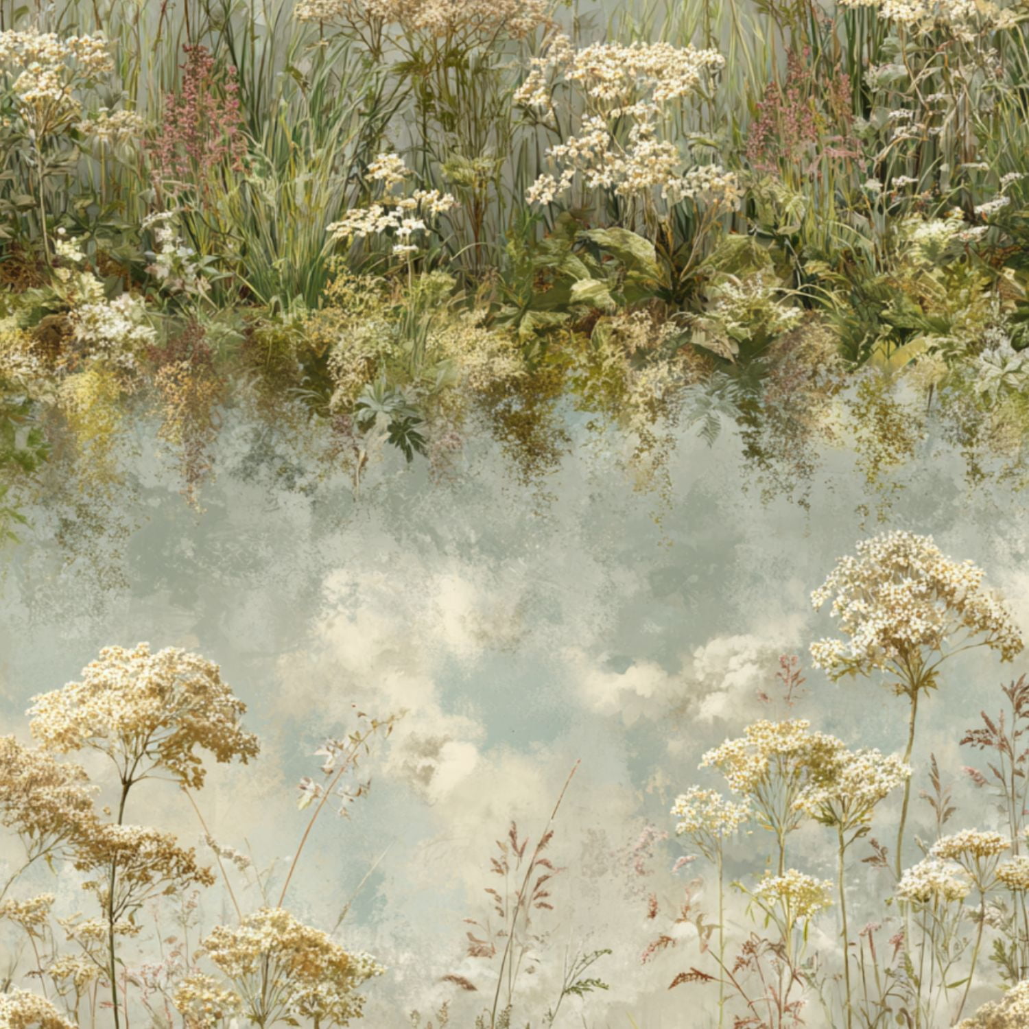 Farmhouse Peel and Stick Wallpaper Detailed Prairie Wildflower Scene ...