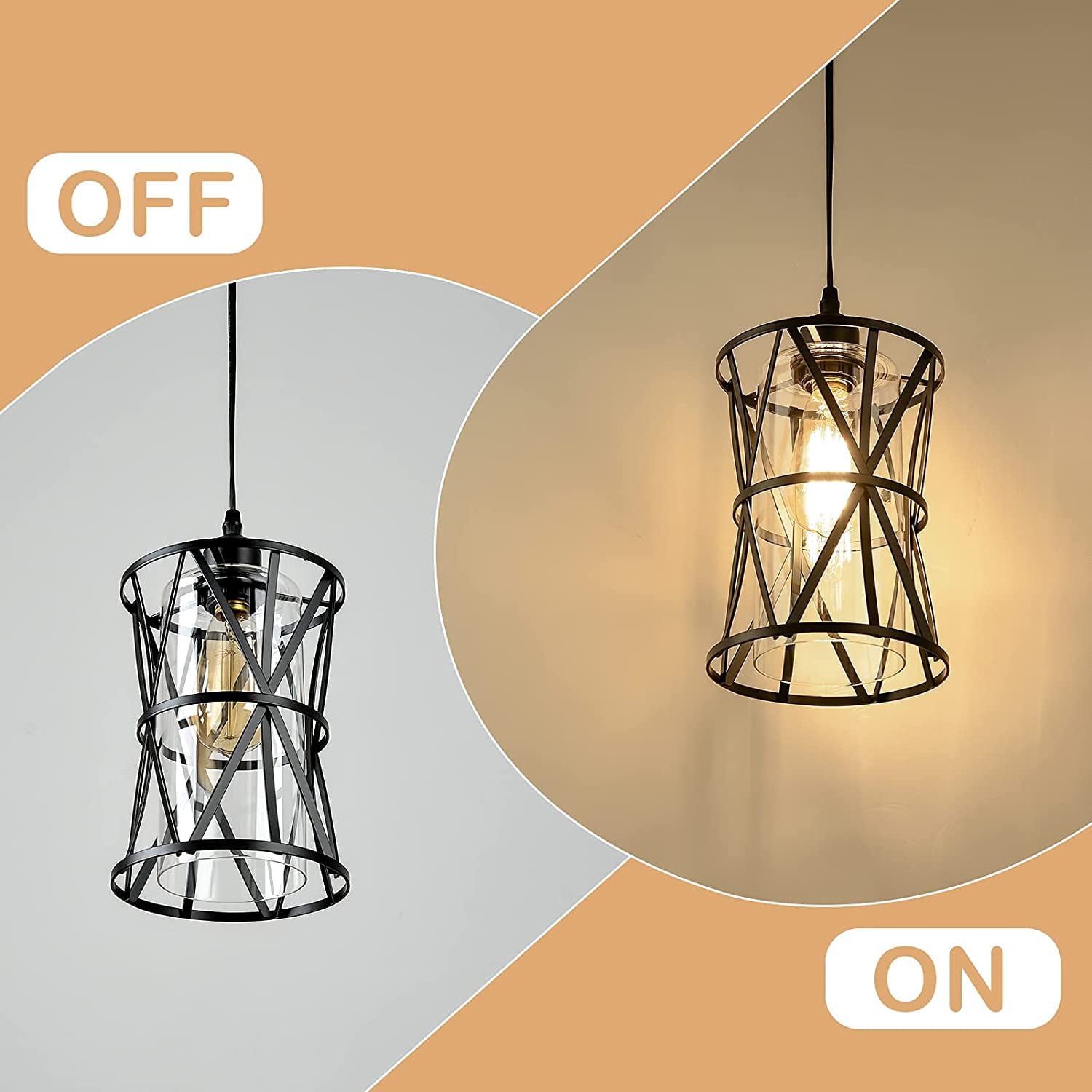 Farmhouse Pendant Light Fixture for Kitchen Island Dining Room Over ...