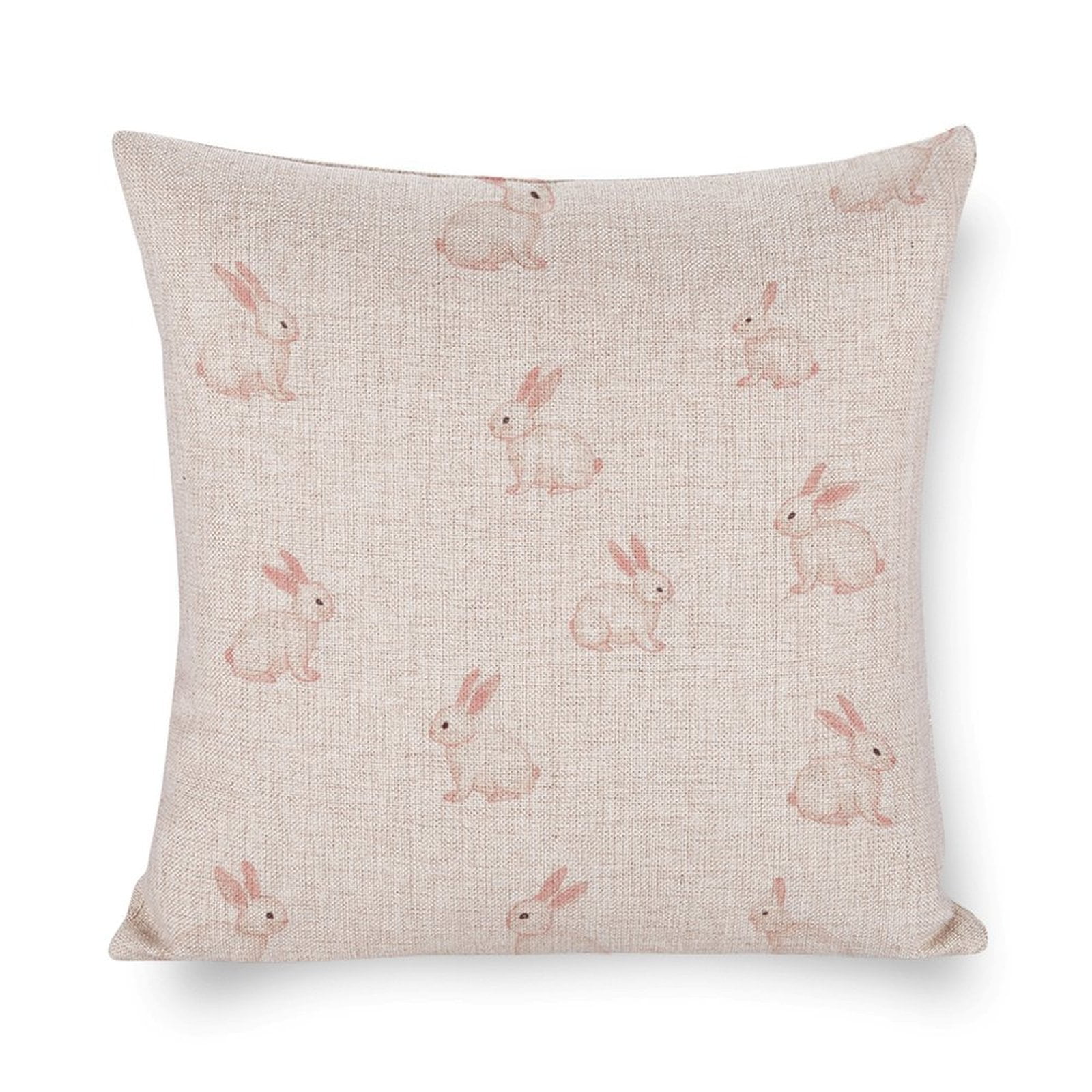 Farmhouse Pillow Cover Cute Bunny Rabbit Pillow Protector Pink Rabbits ...