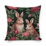 Farmhouse Pillow Cover Happy Easter Rabbit Spring Flower Holiday Pillow ...