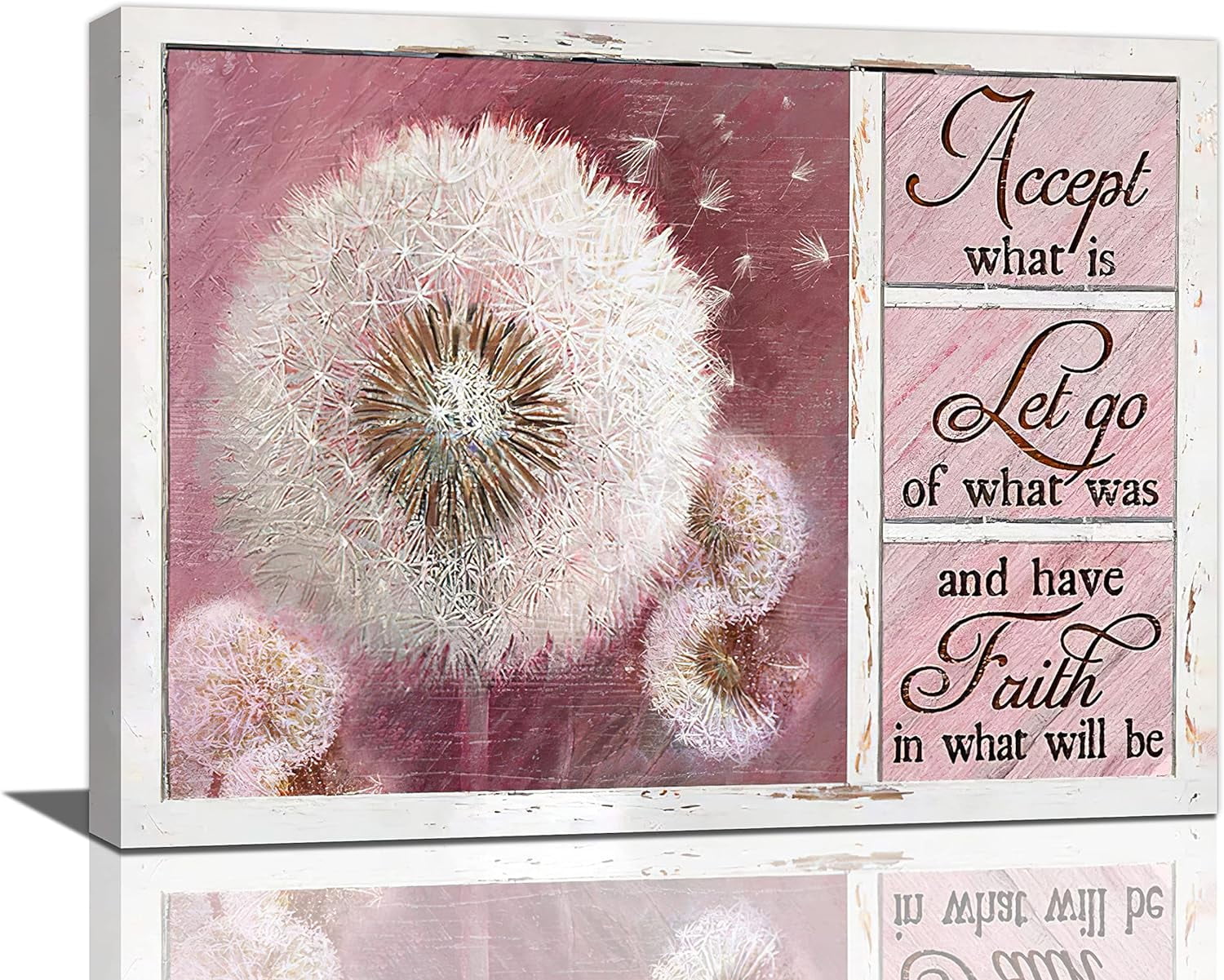 Farmhouse Pink Dandelion Inspirational Quotes Decor Wall Art Farm ...