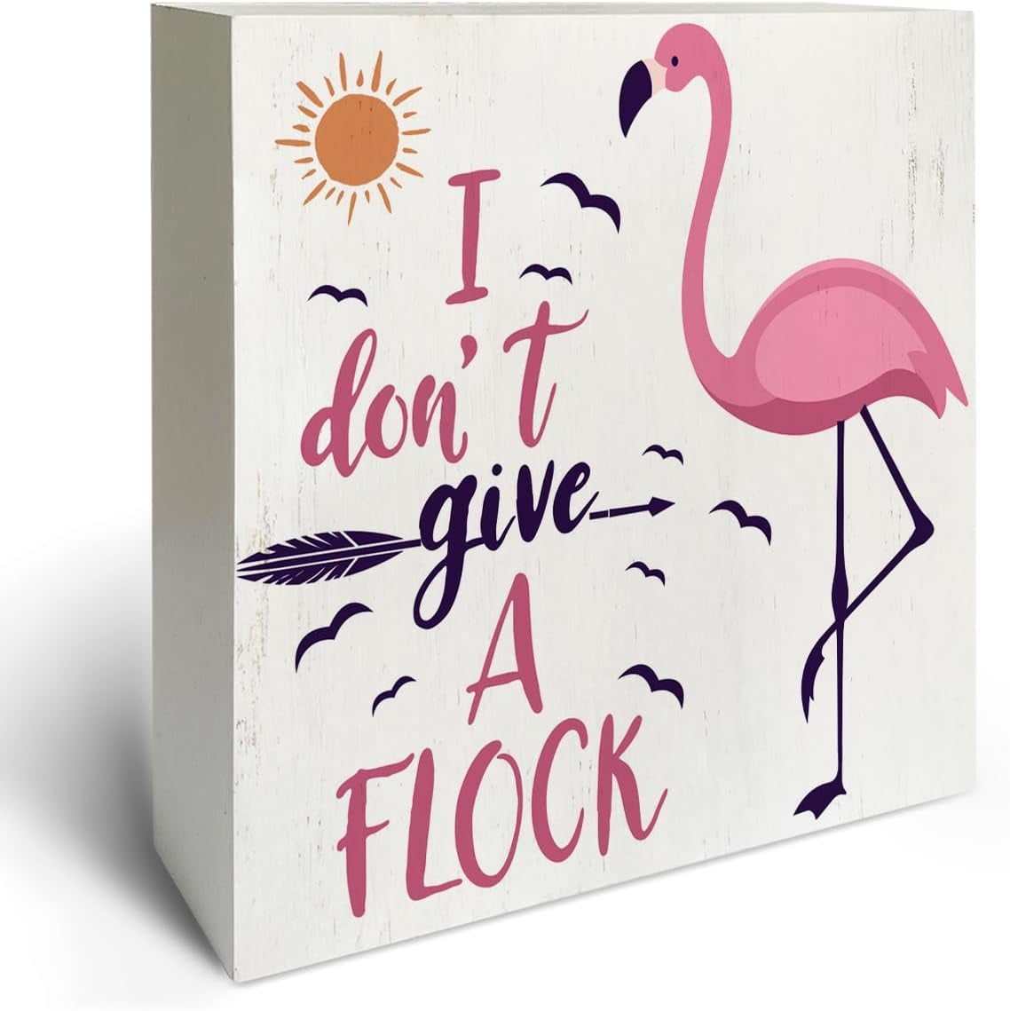 Farmhouse Pink Flamingo Wooden Box Sign Artwork Flamingo Wood Plaque ...