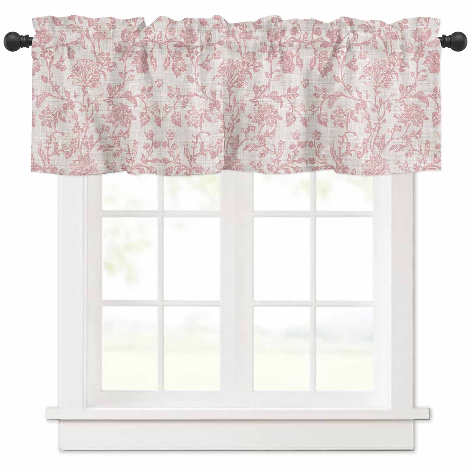 Farmhouse Pink Valances for Windows Farmhouse Kitchen Curtains Valances ...