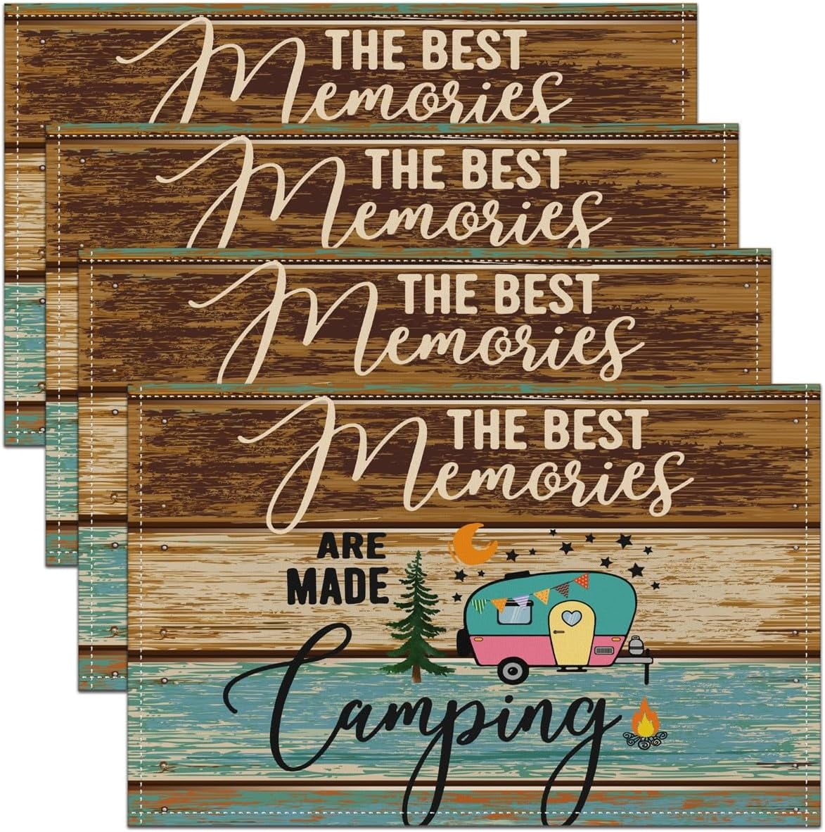Farmhouse Placemats 12x18 Set of 4, Camper Place Mats for Kitchen Table ...