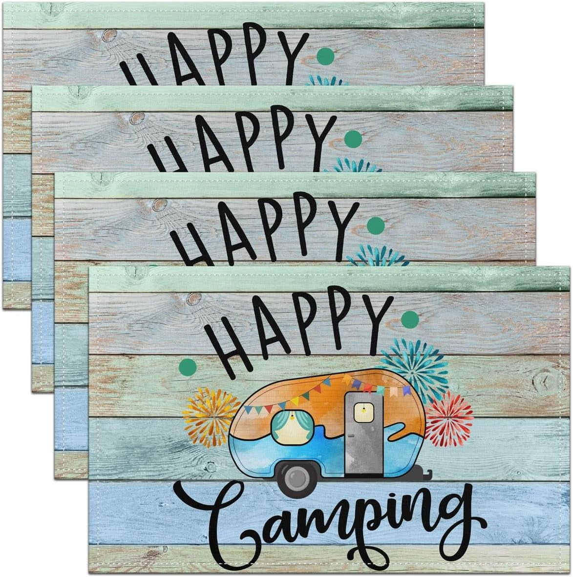 Farmhouse Placemats 12x18 Set of 4, Camper Place Mats for Kitchen Table ...