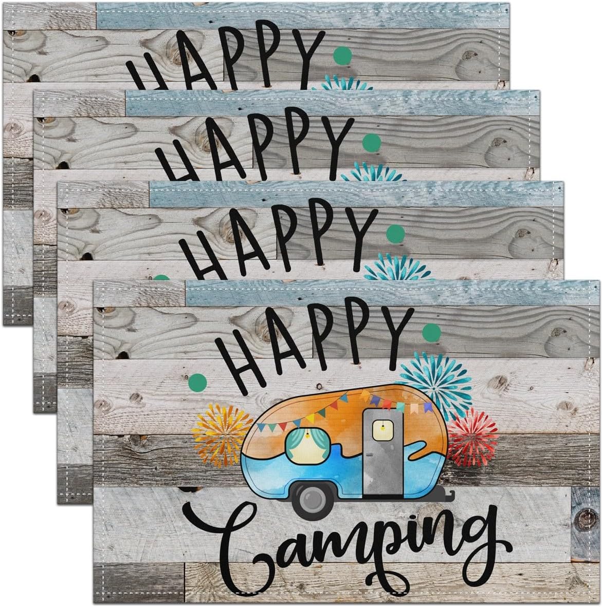 Farmhouse Placemats 12x18 Set of 4, Camper Place Mats for Kitchen Table ...
