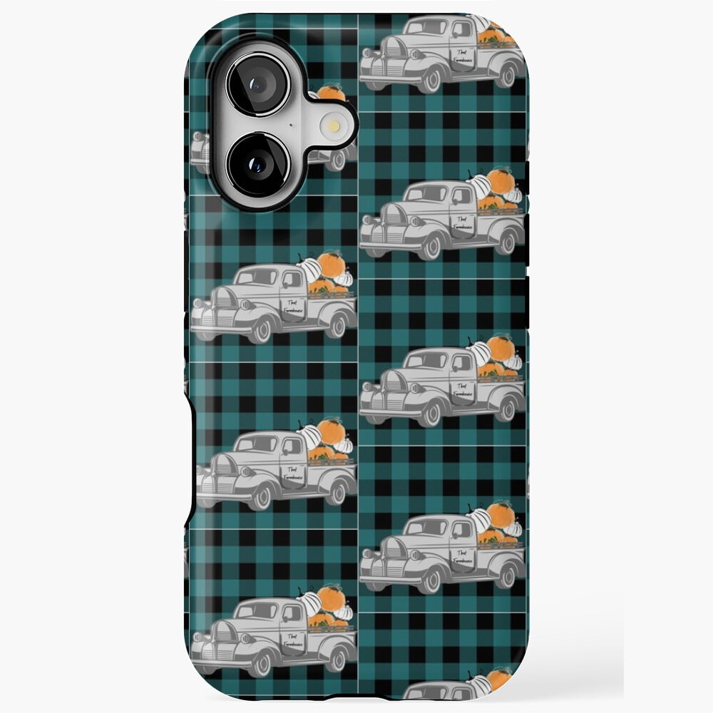 Farmhouse Plaid Truck Pumpkins Farm iPhone 11 through 17 Pro Max Phone ...