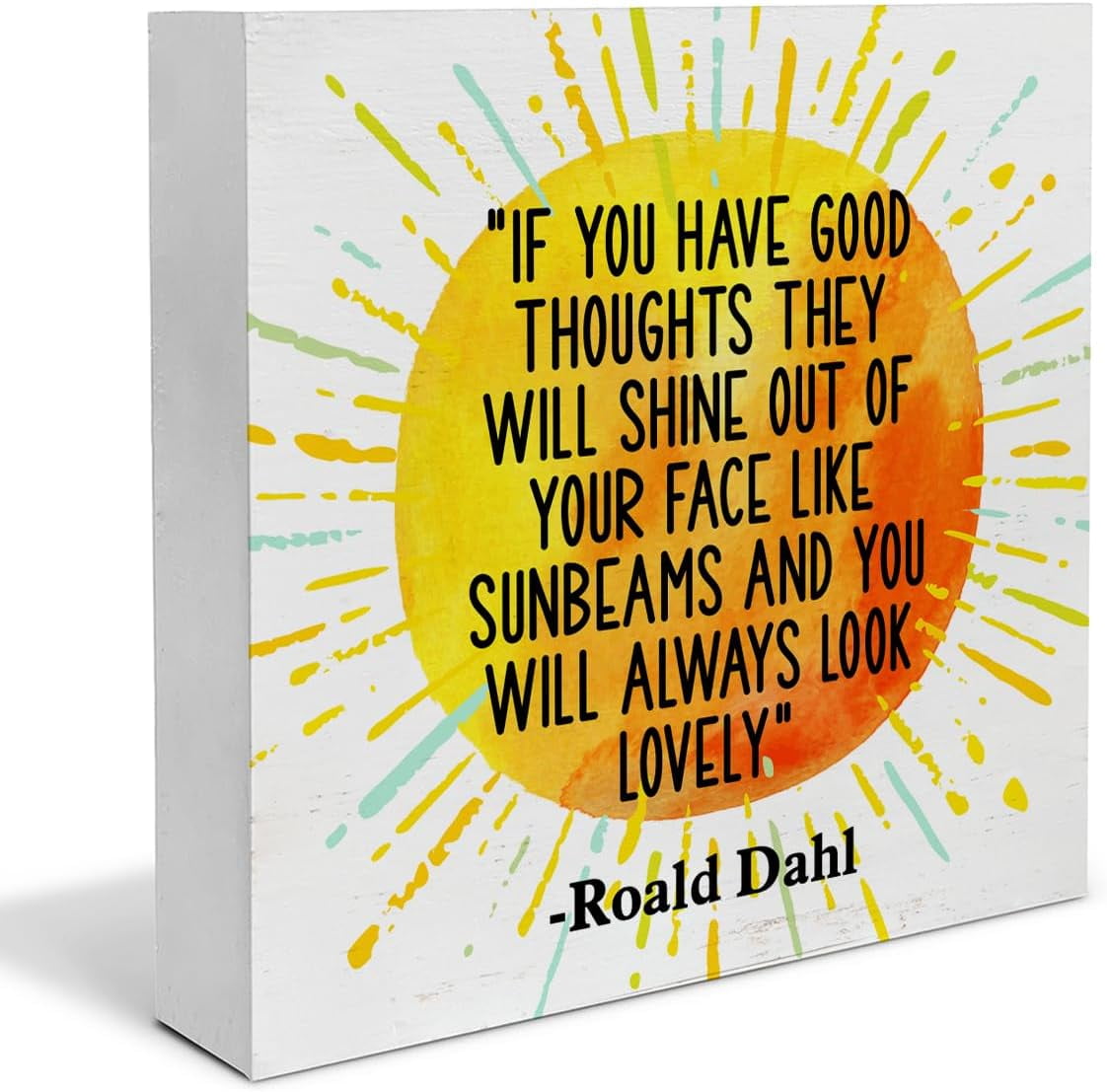 Farmhouse Positivity Quotes Wood Box Sign Art Desk Decor Sun Sunshine ...